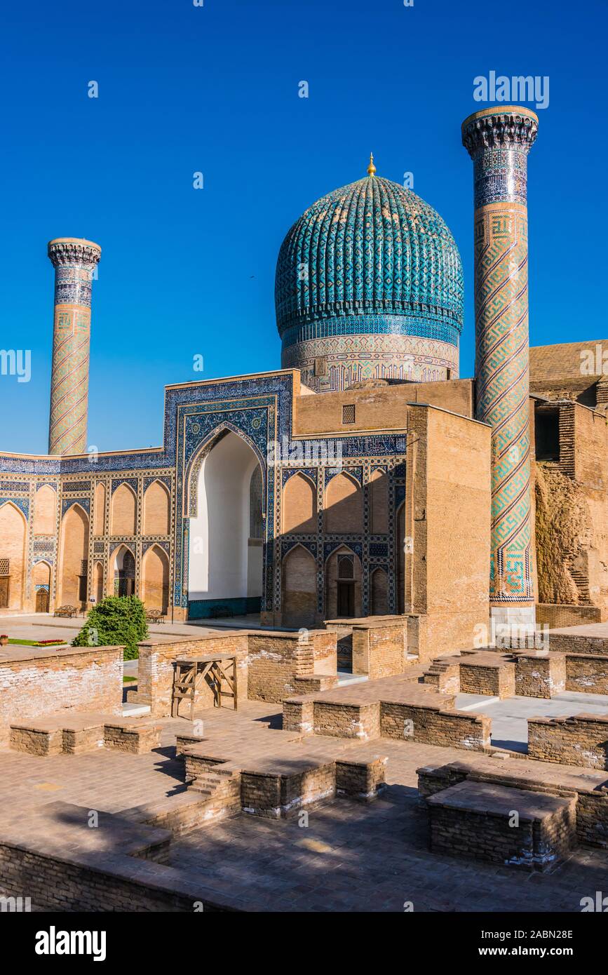 Gur-e-Amir or Guri Amir (Tomb of the King), a mausoleum of the Asian ...