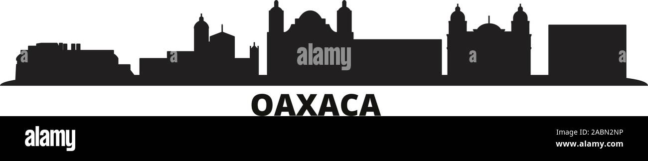 Mexico, Oaxaca city skyline isolated vector illustration. Mexico ...