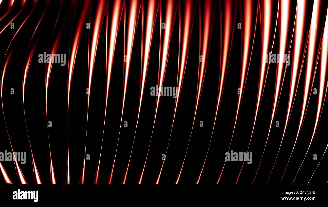 Stylish red metallic black background with lines and waves. 3d ...