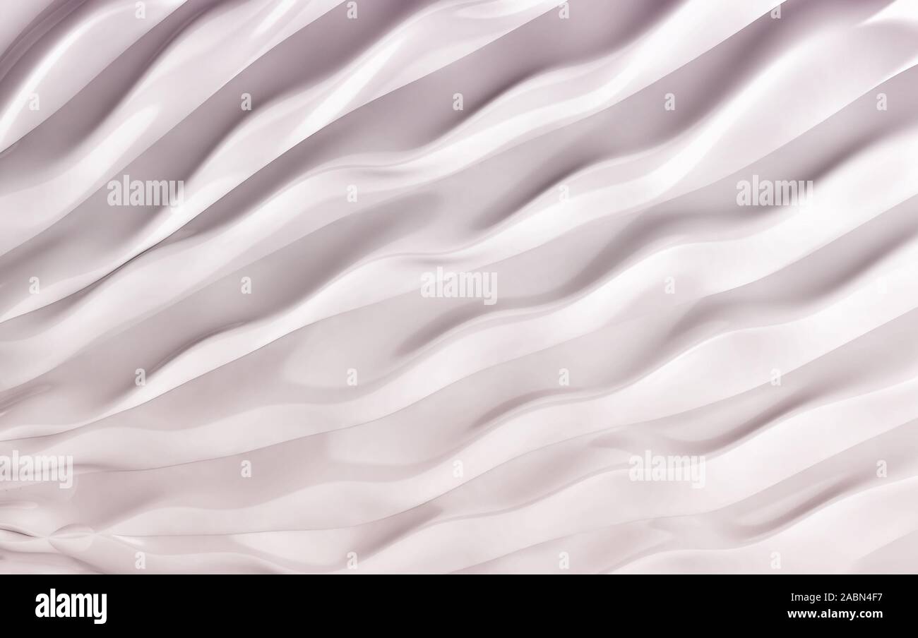 White wavy background color splash, elegant classy design. 3d render ...