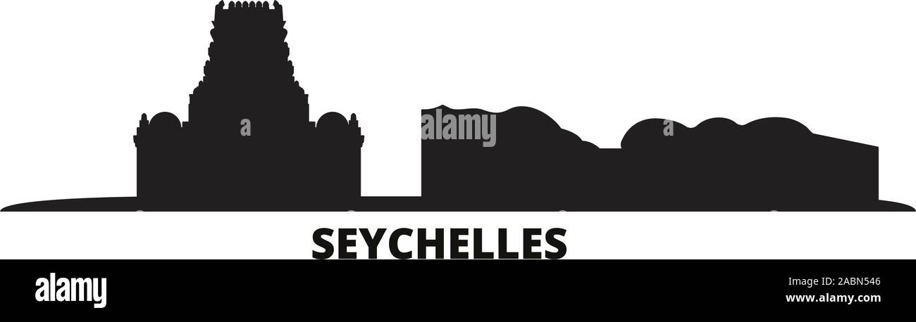 Seychelles city skyline isolated vector illustration. Seychelles travel ...
