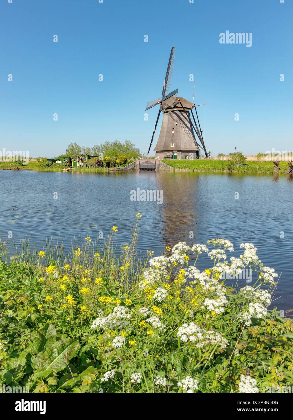 Baisin drainage windmill called Overwaard Molen number 3, Kinderdijk ...