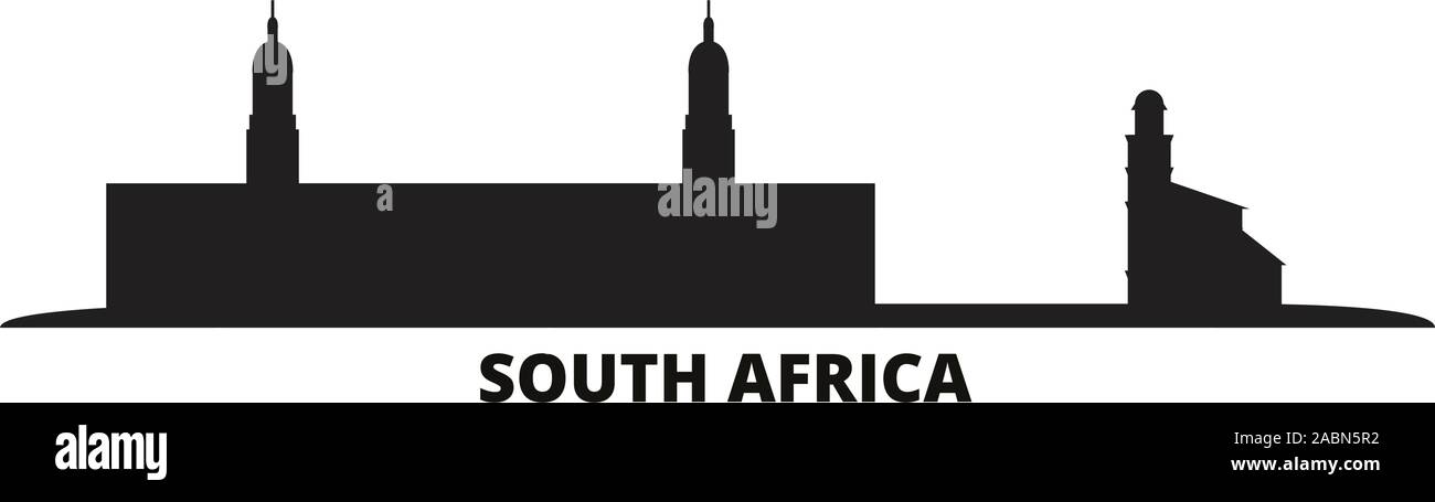 South Africa city skyline isolated vector illustration. South Africa ...