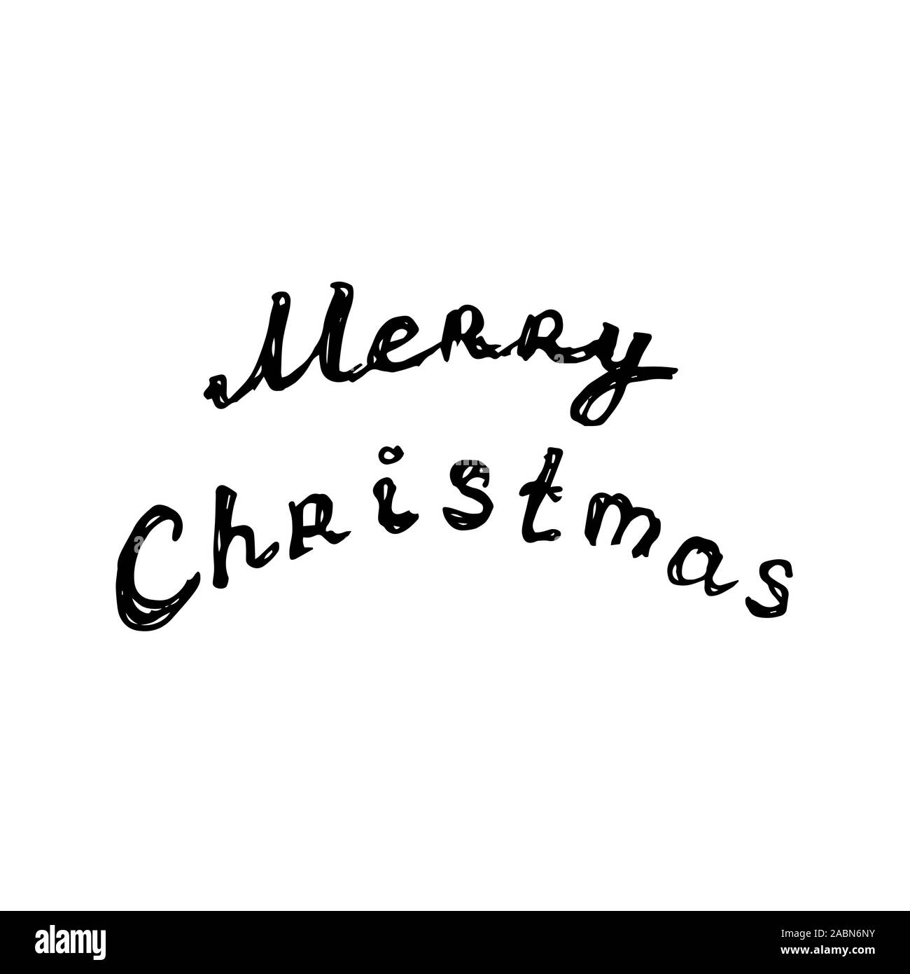 Lettering Ink Pen letters Merry Christmas. Hand draw sketch. Vector ...