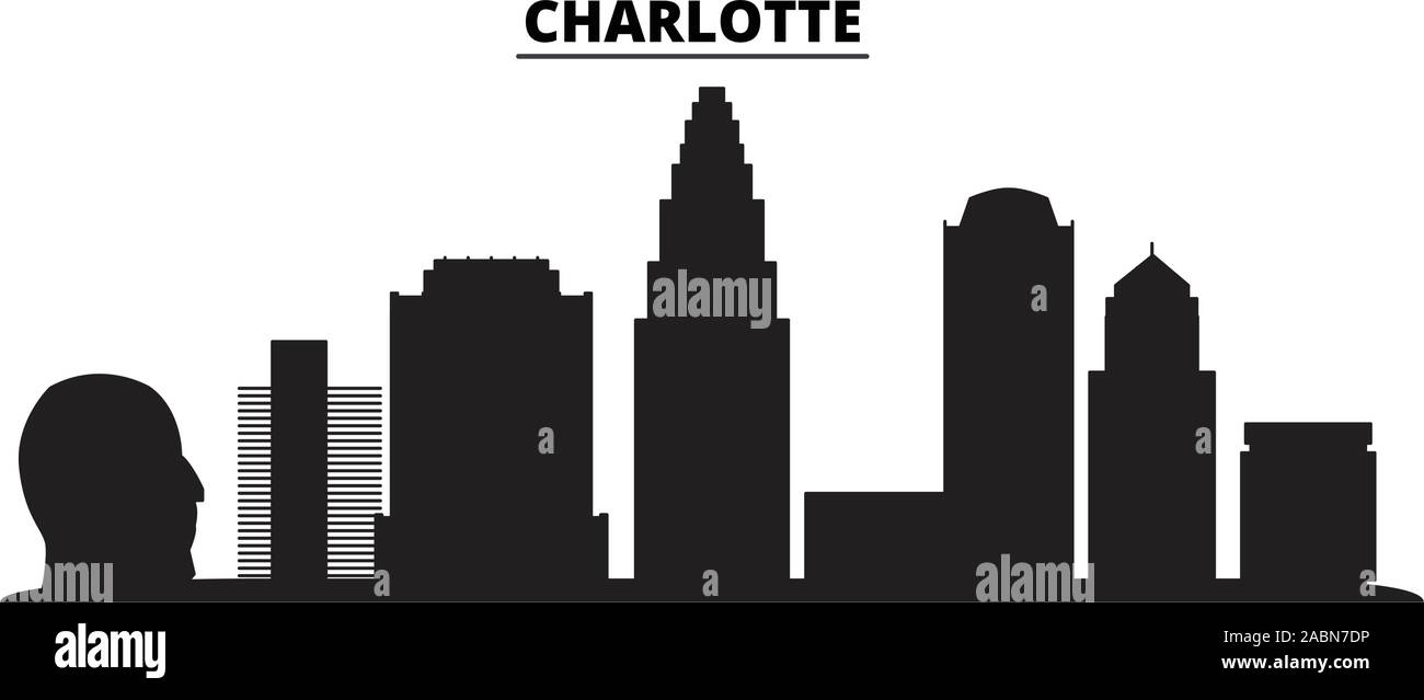 United States, Charlotte City city skyline isolated vector illustration ...