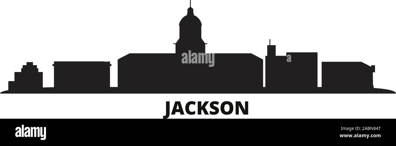 United States, Jackson city skyline isolated vector illustration ...