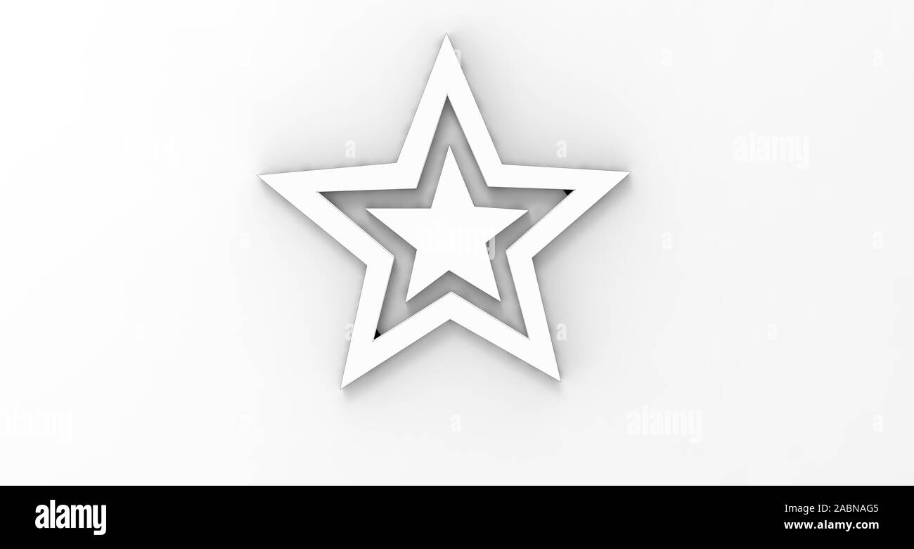 Star 3D Render isolated on white Stock Photo - Alamy