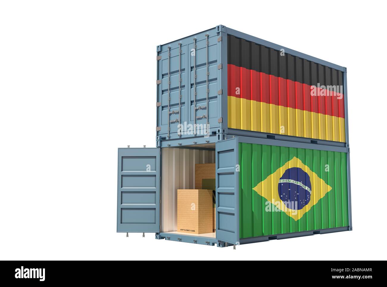 Brazil shipping container Cut Out Stock Images & Pictures - Alamy