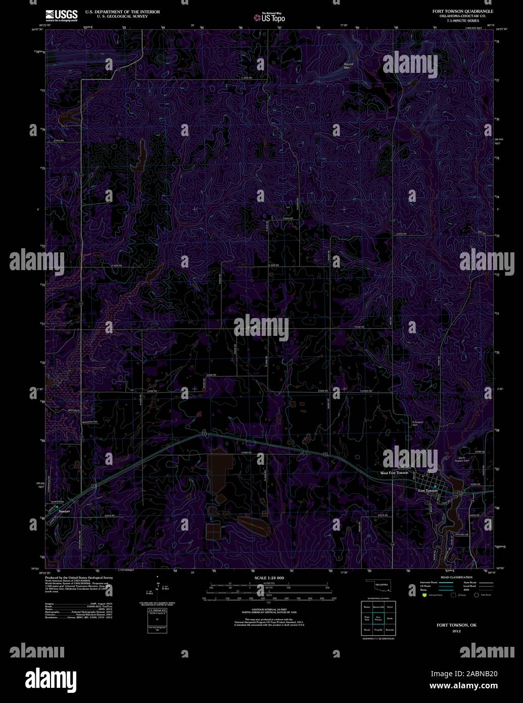 Map of towson oklahoma hi-res stock photography and images - Alamy