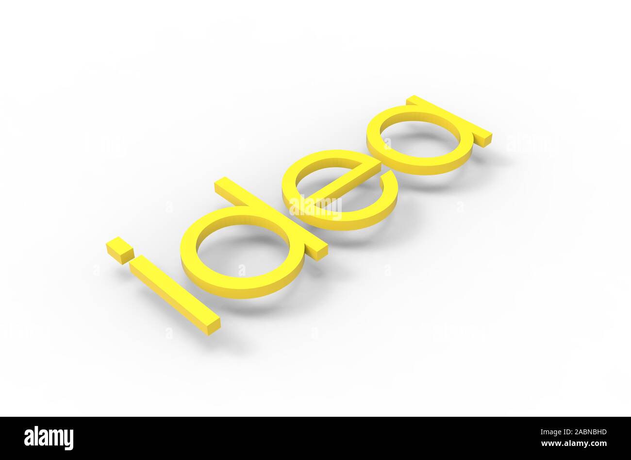Idea Text 3D Rendering on white Stock Photo - Alamy
