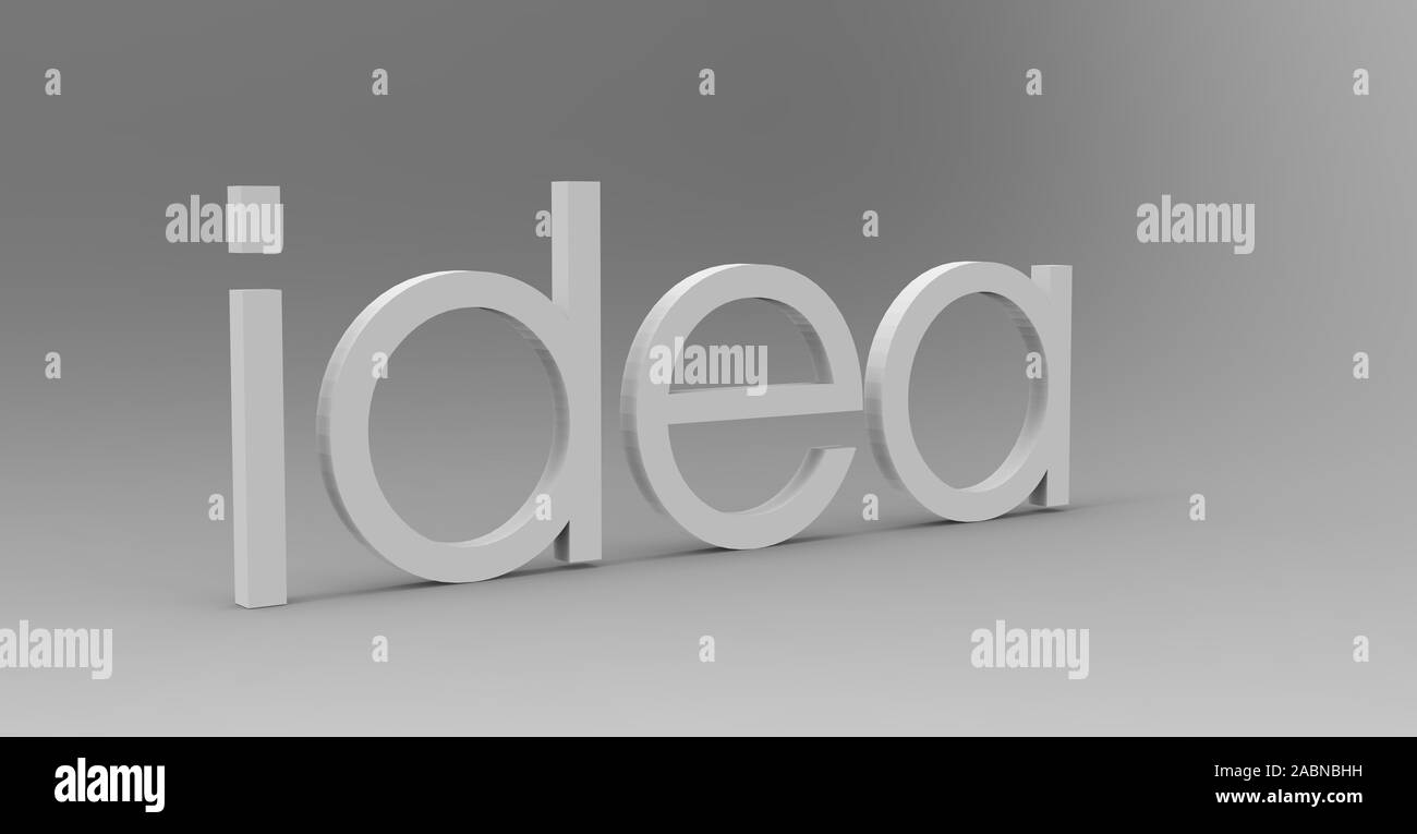 Idea Text 3D Rendering on white Stock Photo - Alamy