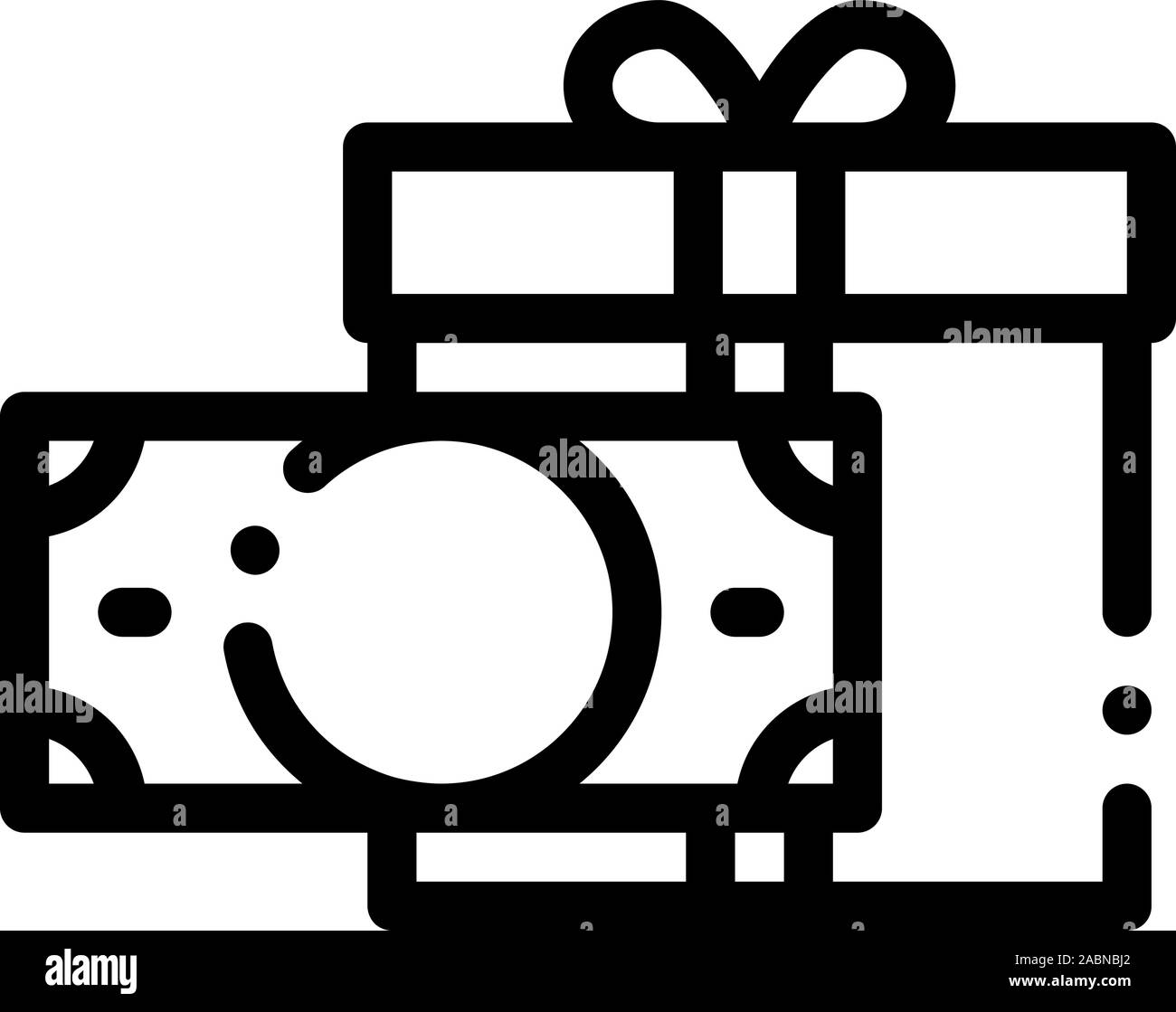 Money Currency Gift Icon Vector Outline Illustration Stock Vector Image ...