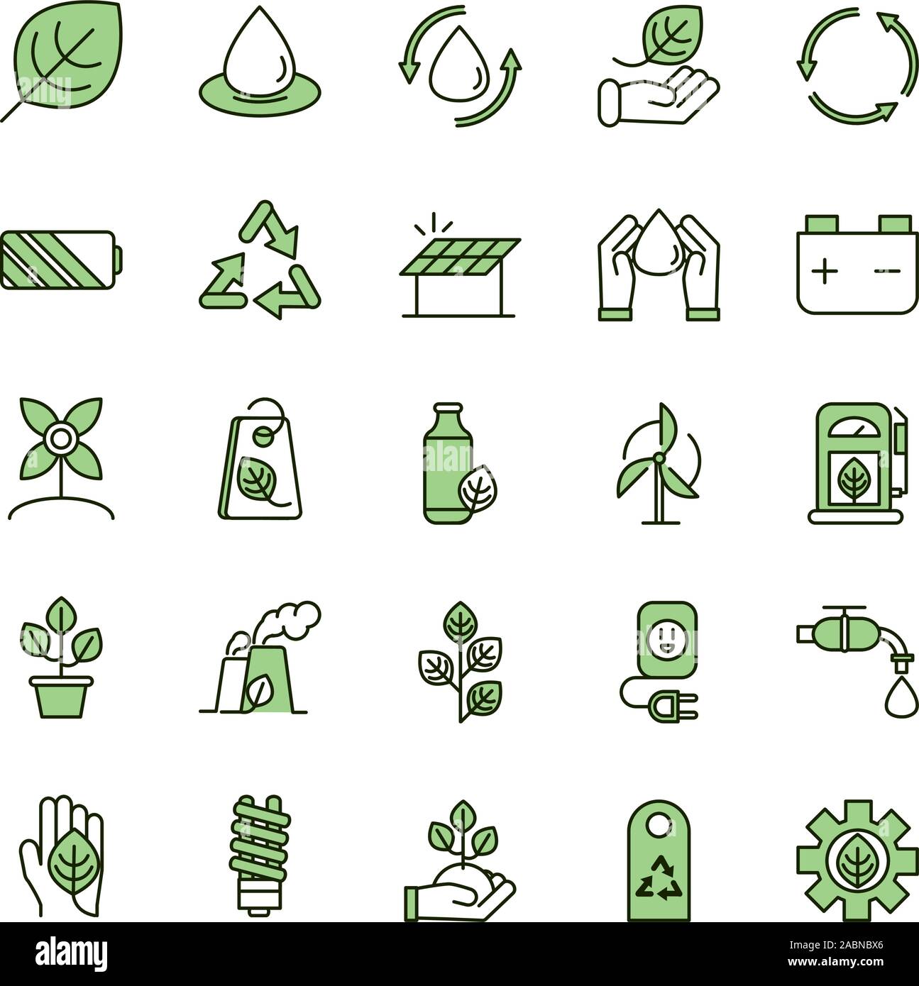 environment ecology icons collection line and fill vector illustration ...