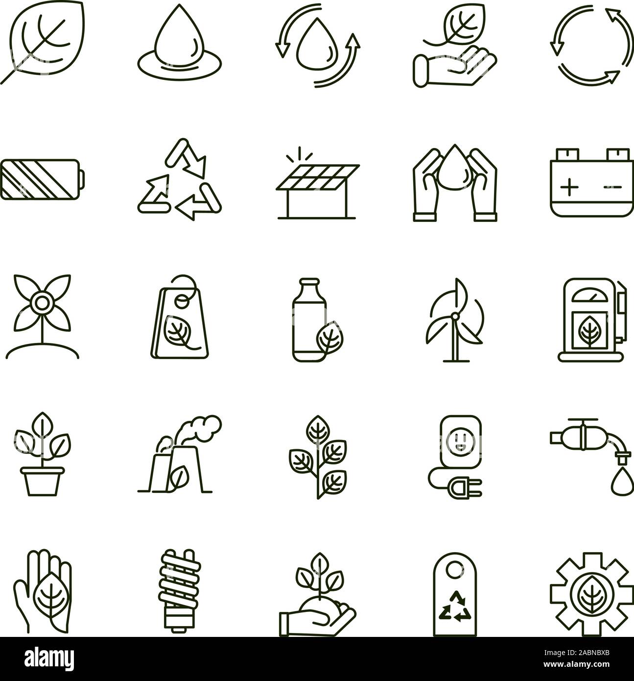environment ecology icons collection line vector illustration Stock ...
