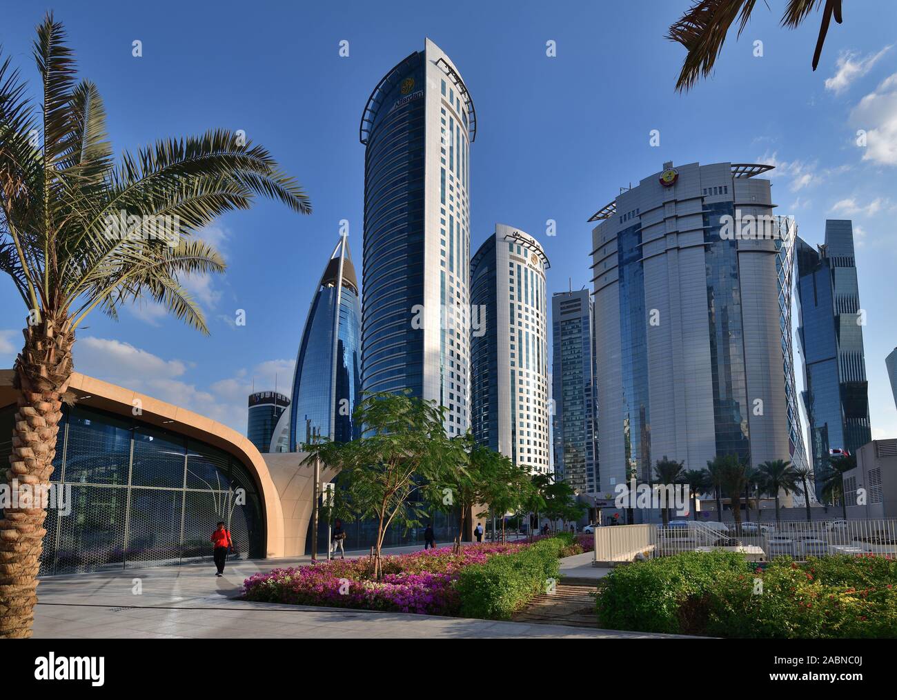 Doha, Qatar - Nov 21. 2019. Outdoor lobby DECC metro station Stock ...