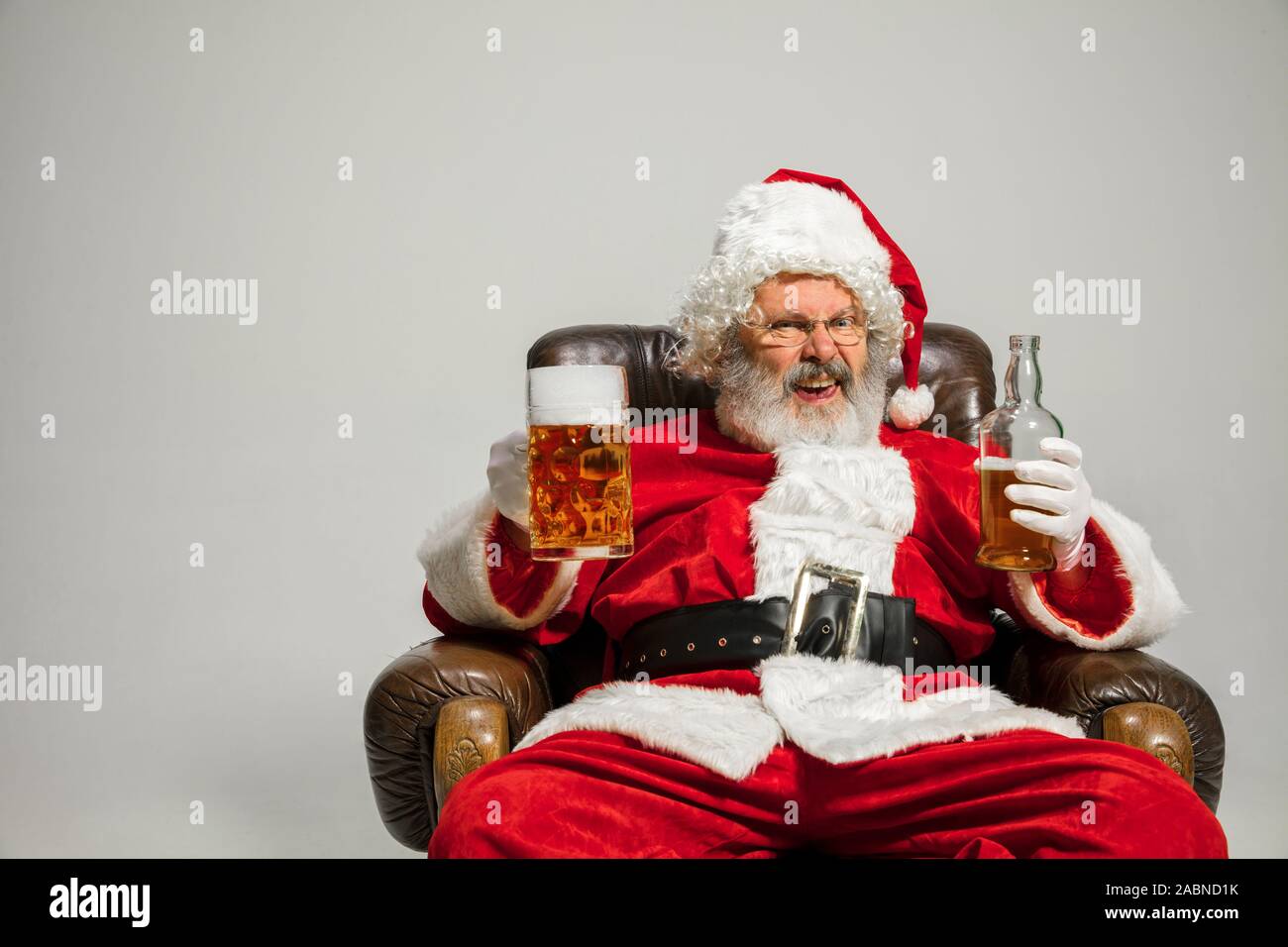 Santa Drinking Beer