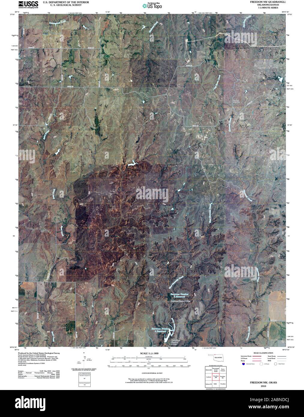 USGS TOPO Map Oklahoma OK Freedom NW 20100312 TM Restoration Stock ...