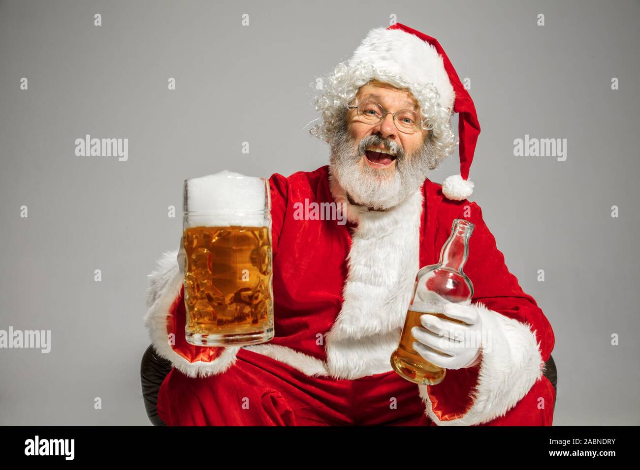 Santa Drinking Beer