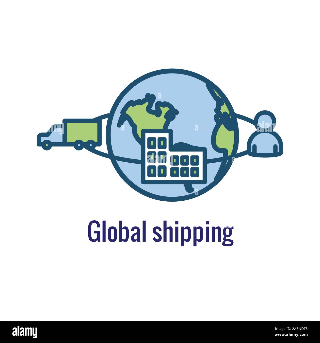 Logistics icon showing movement from 1 place to the next Stock Vector ...