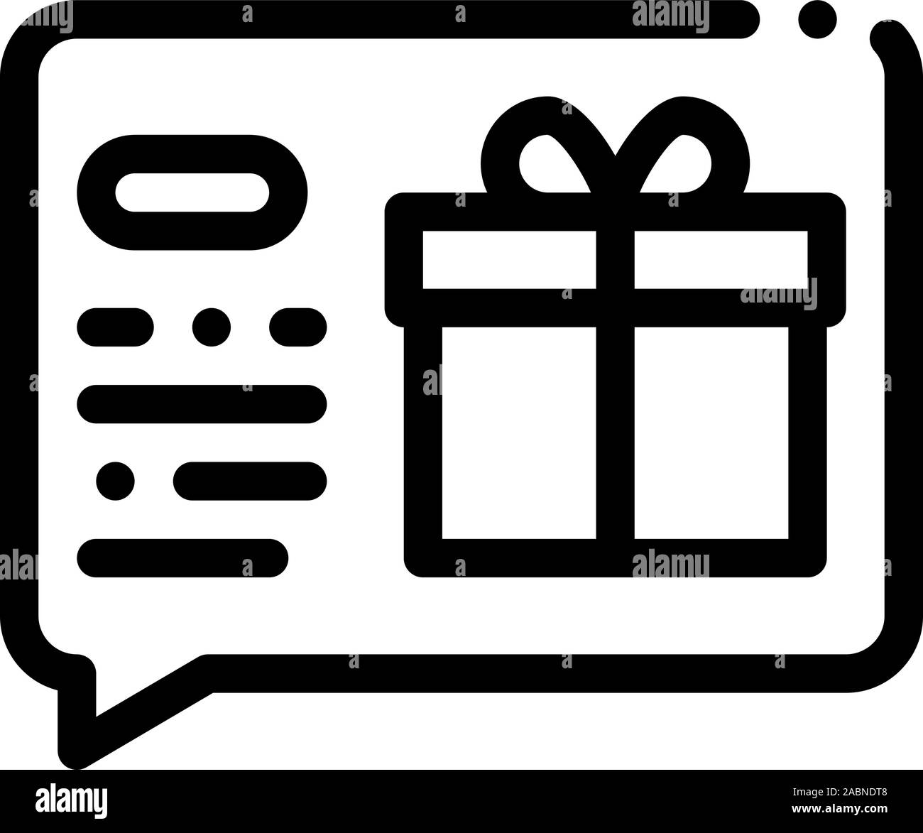 Gift Notification Message Icon Vector Outline Illustration Stock Vector ...