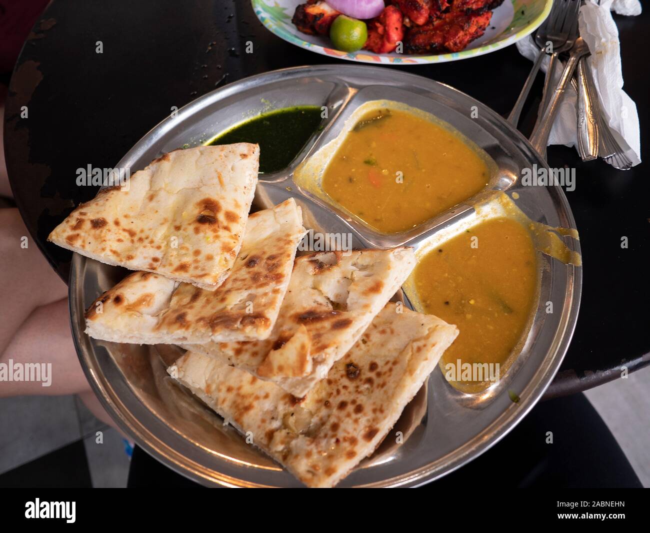 cheese Naan and dal - Malaysian traditional food Stock Photo - Alamy