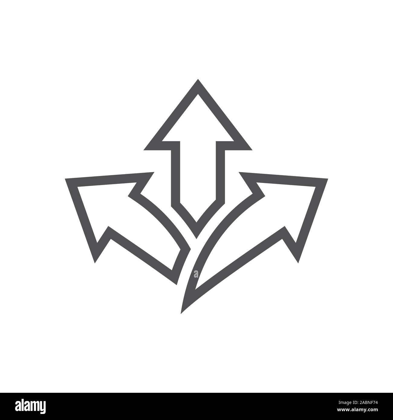 Arrow, directional way sign, with making a decision or choice icon ...