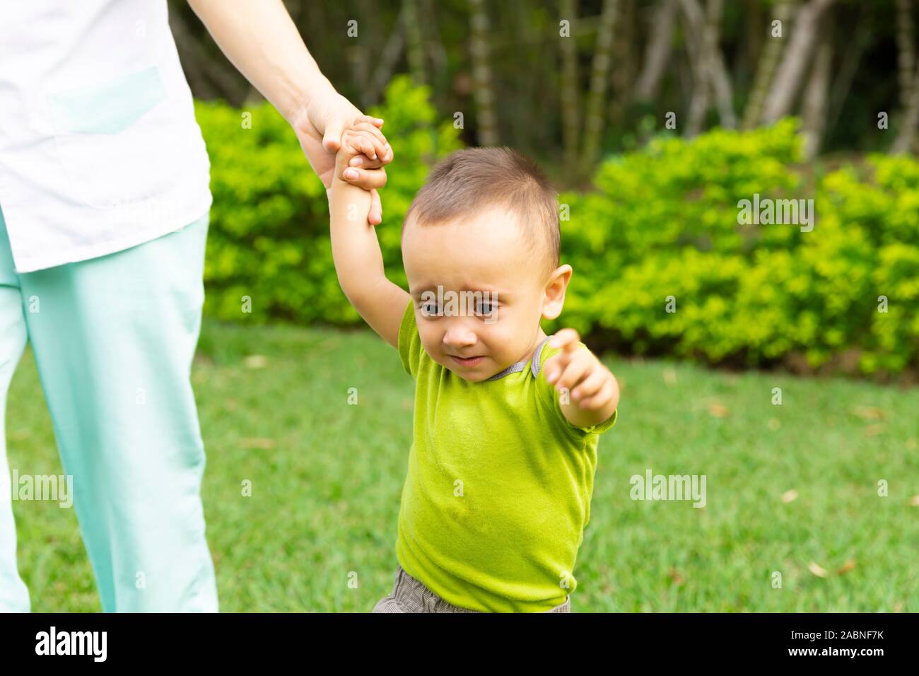 Adult learning to walk hi-res stock photography and images - Alamy