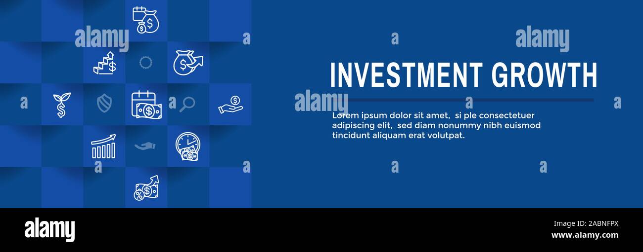 Banking, Investments and Growth Icon Set w Dollar Symbols, etc Stock ...