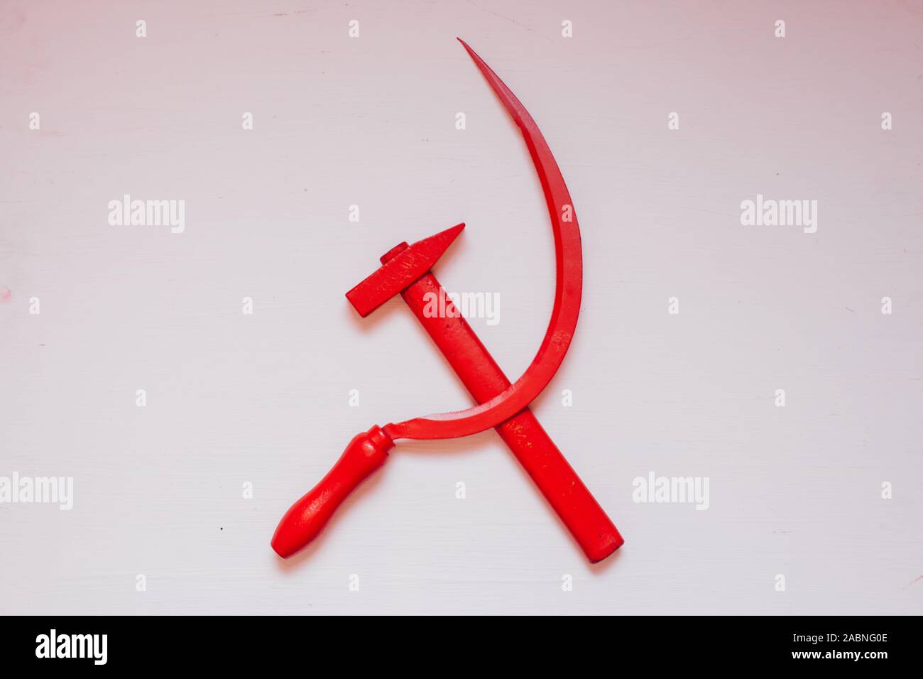 red sickle and hammer communism USSR Russia revolution Stock Photo - Alamy