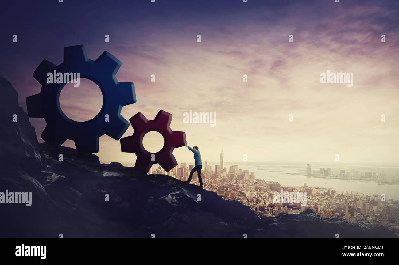 Man pushing her uphill hi-res stock photography and images - Alamy