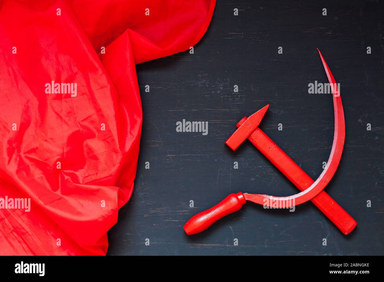 red sickle and hammer communism USSR Russia revolution Stock Photo - Alamy