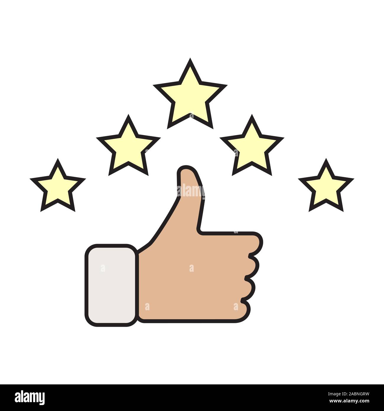 Hand and star signage design trendy. Like color icon. Thumbs up ...