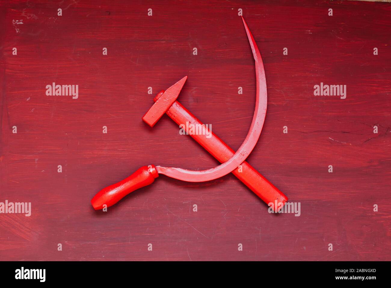 red sickle and hammer communism USSR Russia revolution Stock Photo - Alamy