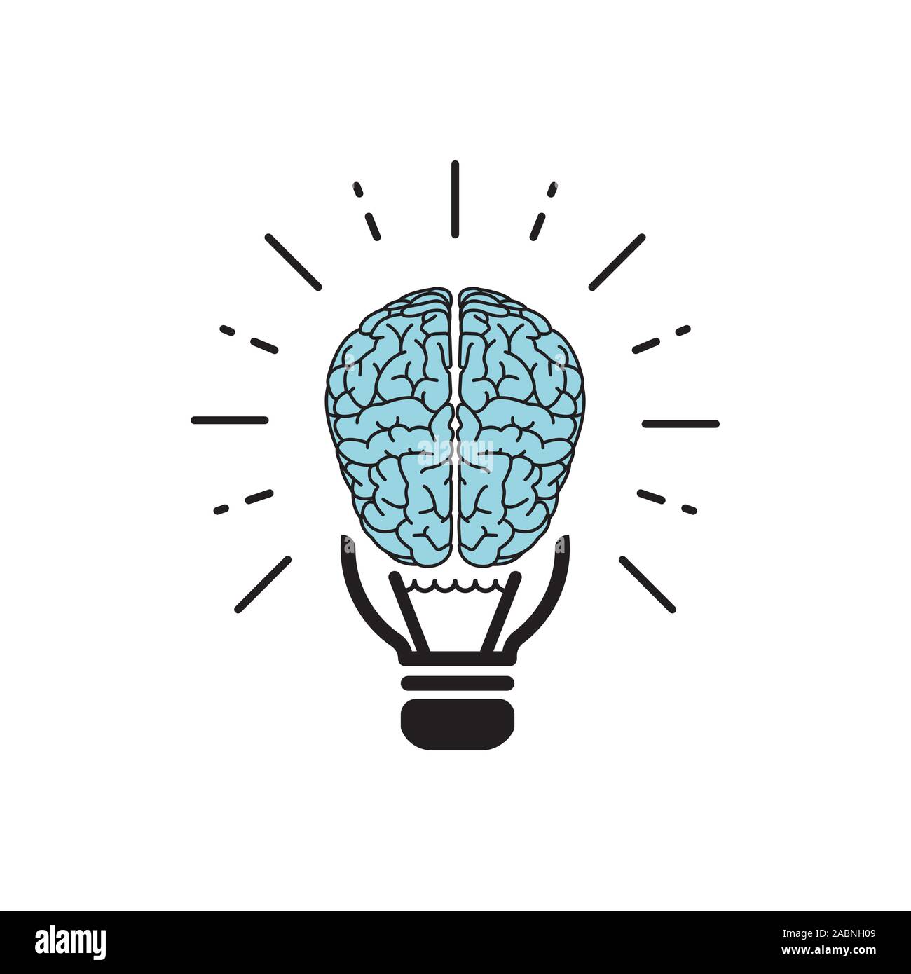brainstorm idea outline flat icon. Single high quality outline logo ...