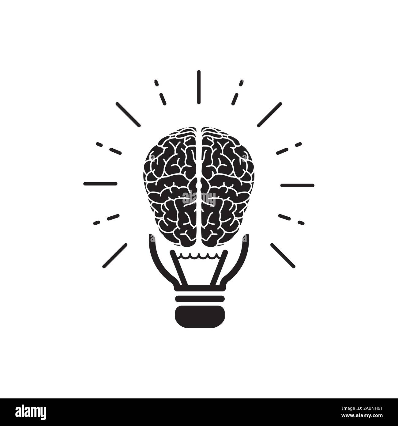brainstorm idea outline flat icon. Single high quality outline logo ...