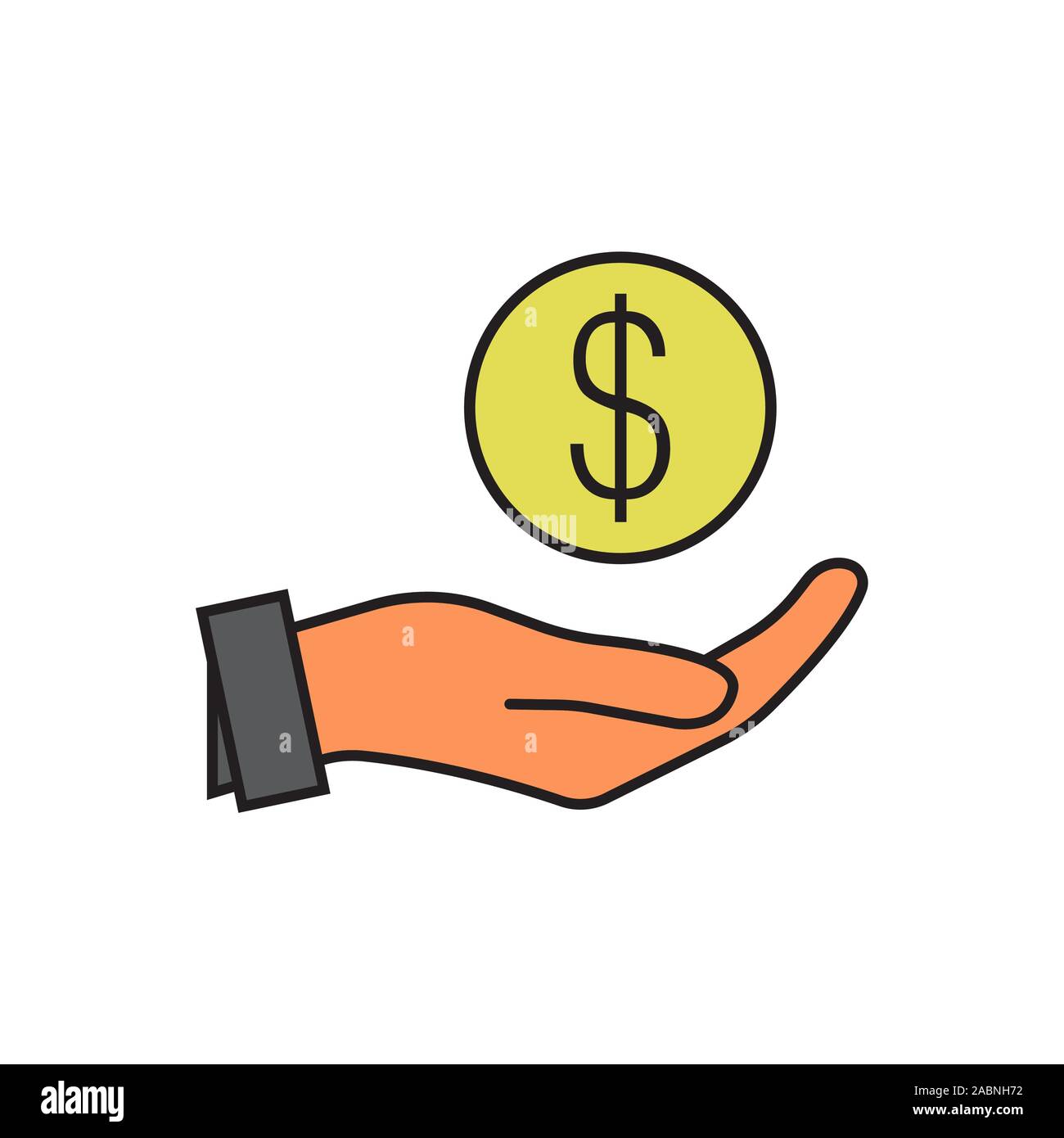 money in hand. Vector icon 10 EPS. Earn money vector icon, salary ...