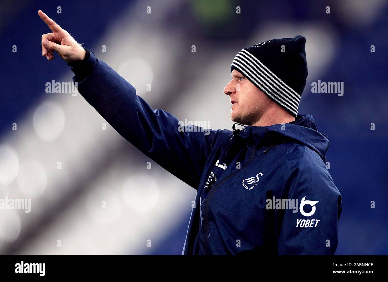 Swansea City coach Alan Tate during the Sky Bet Championship match at ...