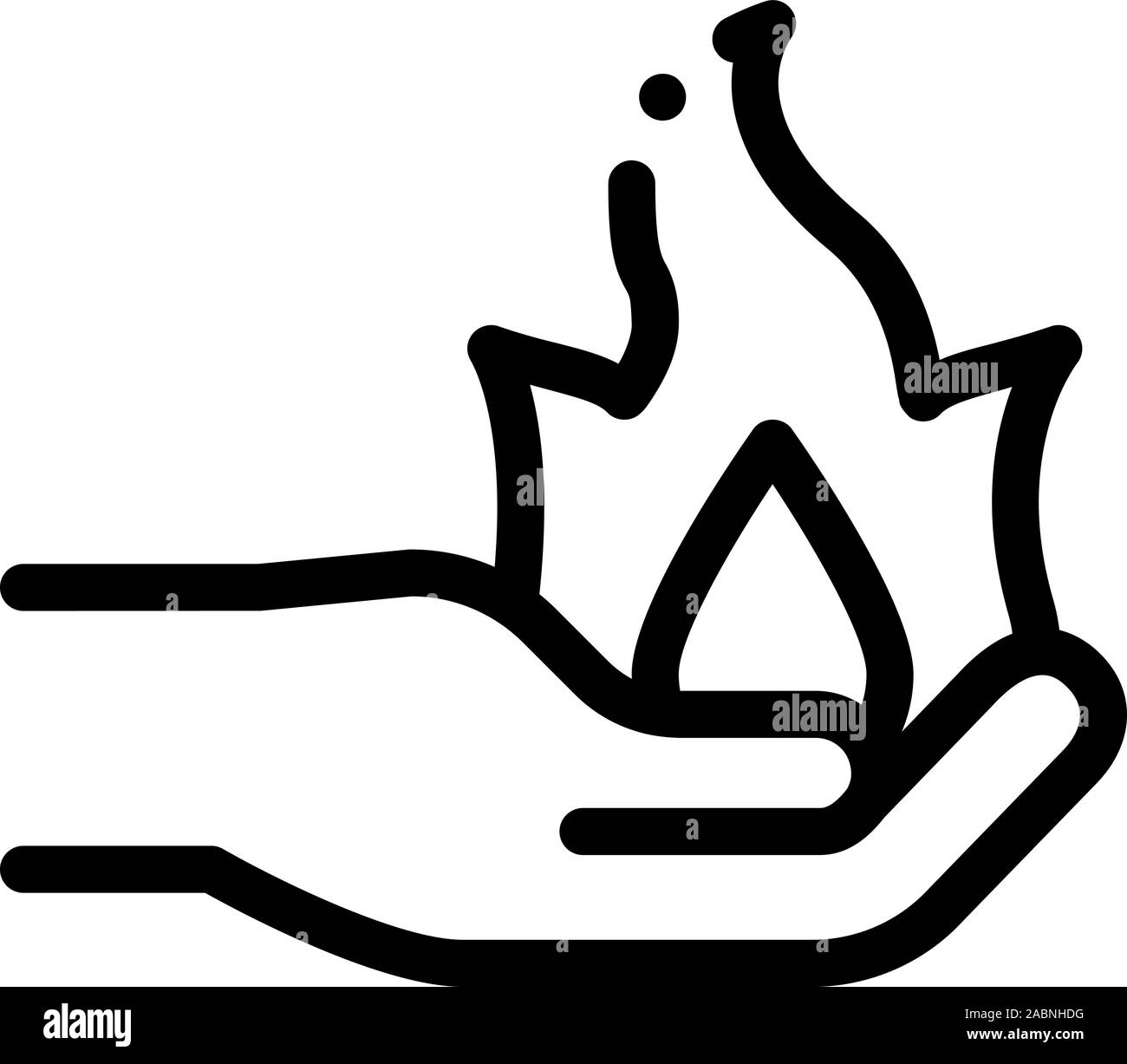 Fire on Hand Symbol Icon Vector Outline Illustration Stock Vector Image ...