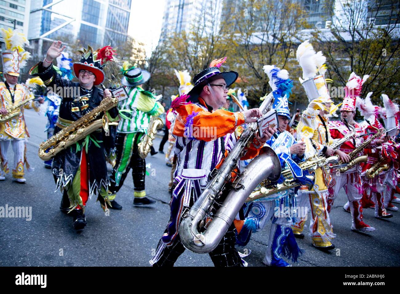 Philadelphia, Pennsylvania, USA. November 28, 2019: Floats, marching ...