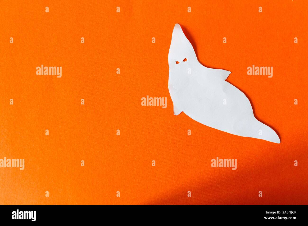 Funny ghost character. Halloween concept. Made of paper Stock Photo - Alamy