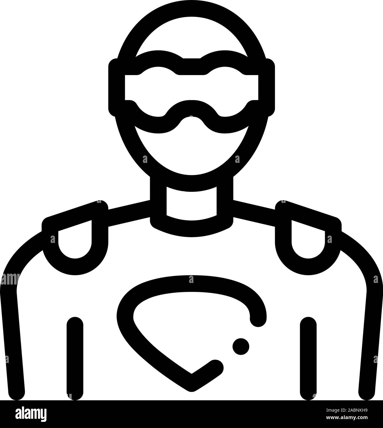 Super Hero Man Icon Vector Outline Illustration Stock Vector Image ...