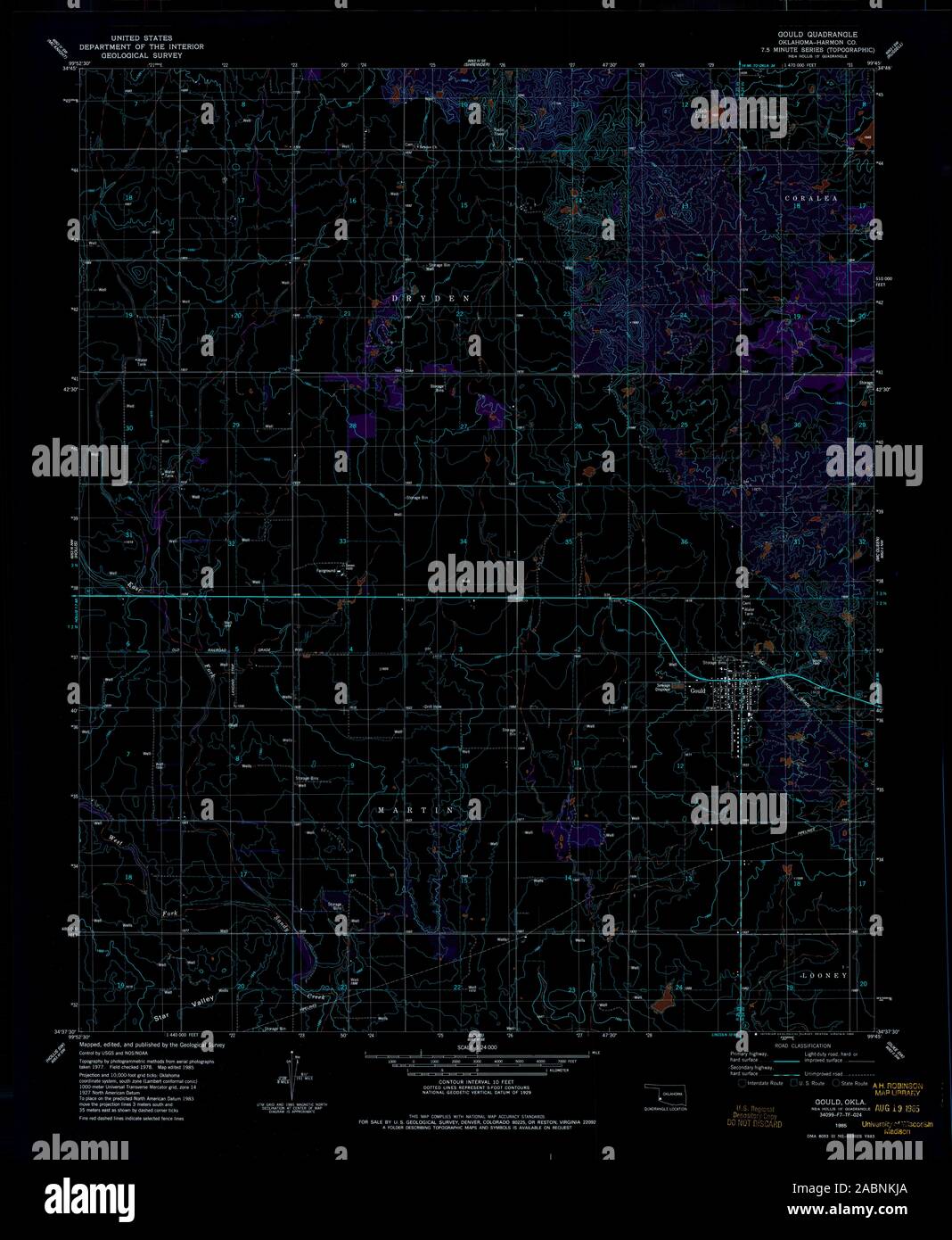 Map of gould oklahoma hi-res stock photography and images - Alamy