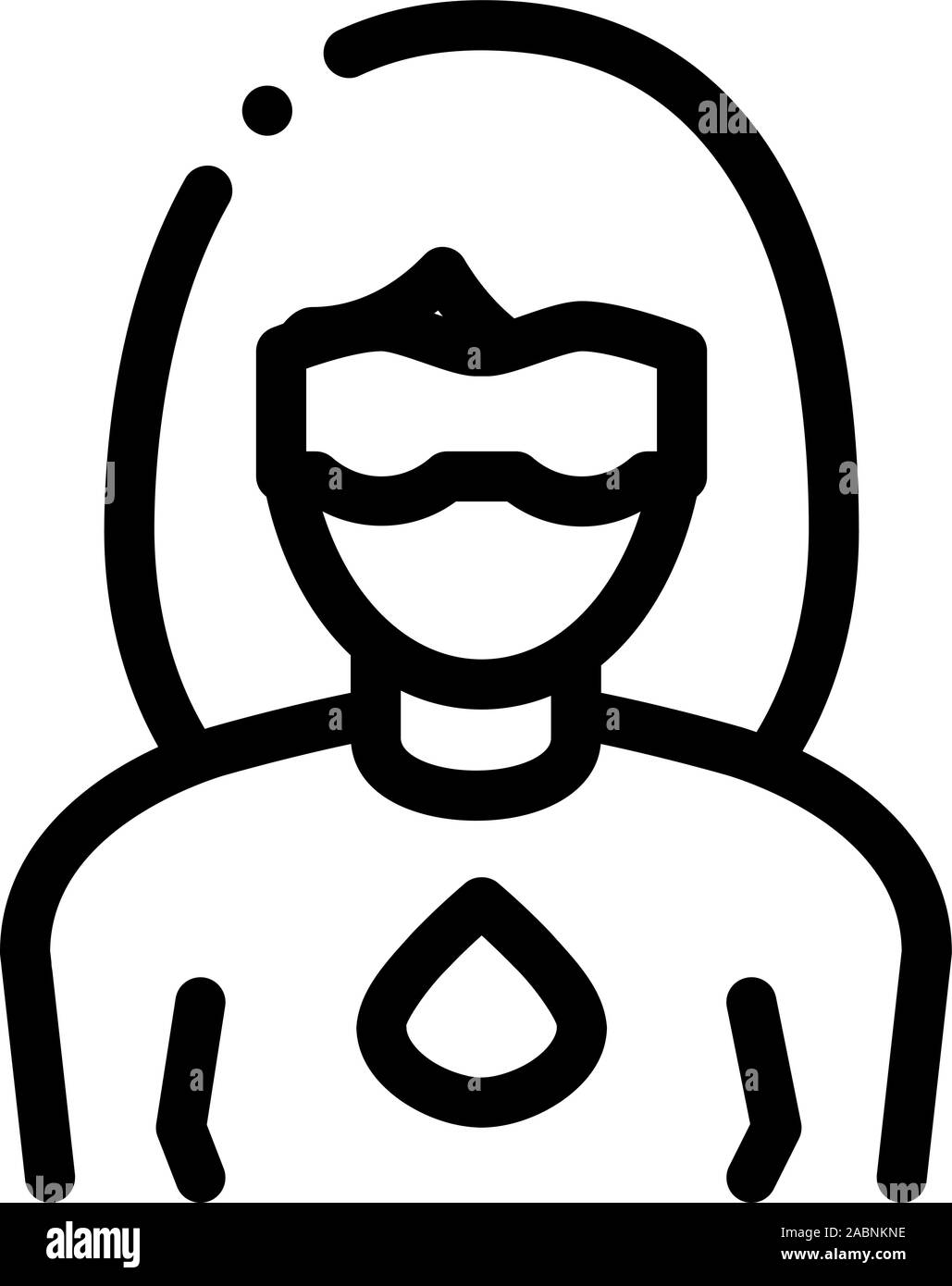 Super Hero Woman Icon Vector Outline Illustration Stock Vector Image ...