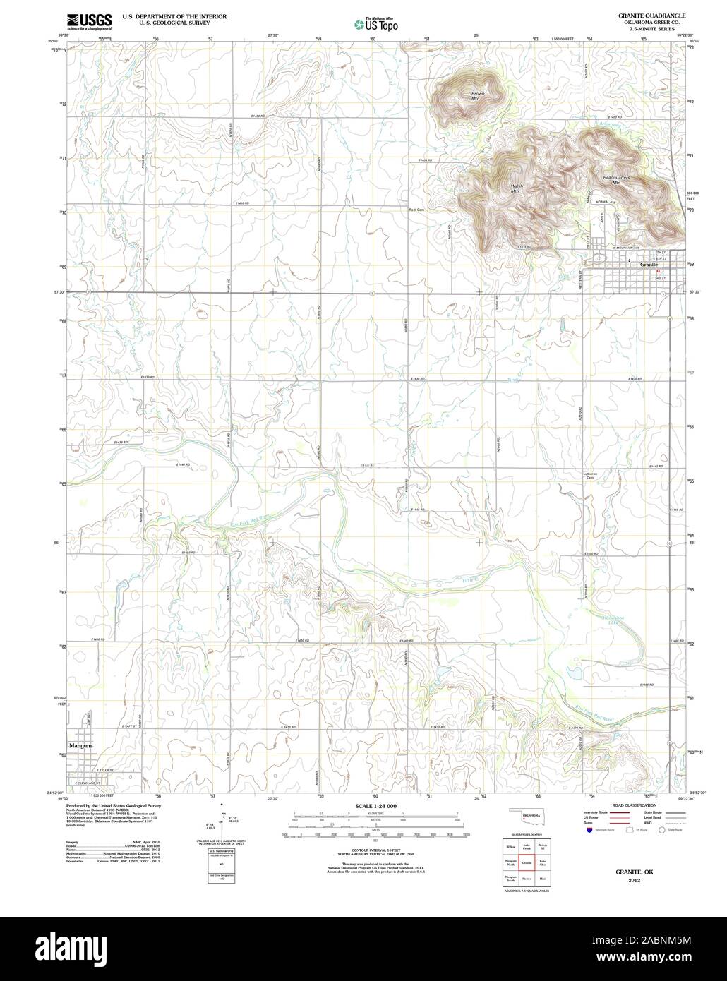 Map of granite oklahoma hi-res stock photography and images - Alamy