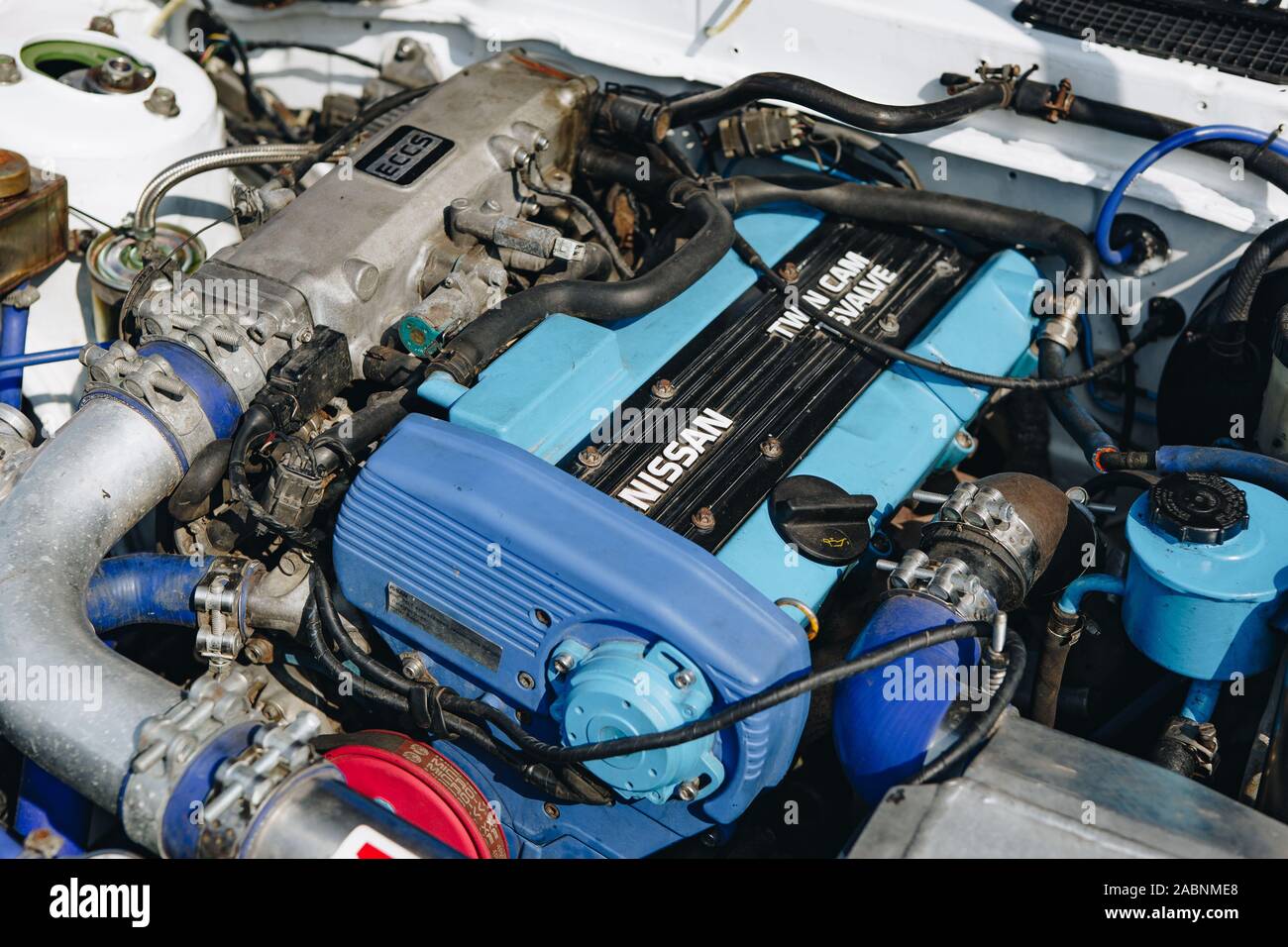 KYIV-28 JULY,2019: JDM car show outdoor.Tuned Japanese drift cars expo ...