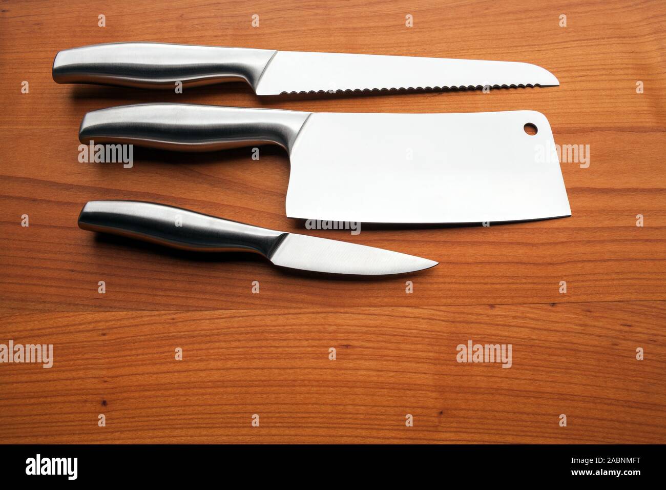 inox knife on desktop - close up Stock Photo - Alamy