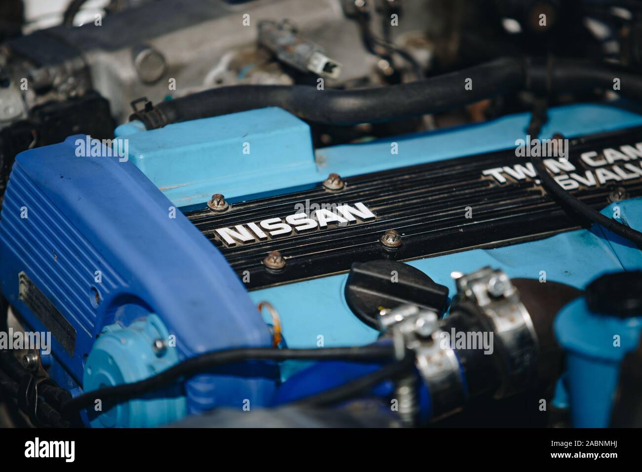 KYIV-28 JULY,2019: JDM car show outdoor.Tuned Japanese drift cars expo ...