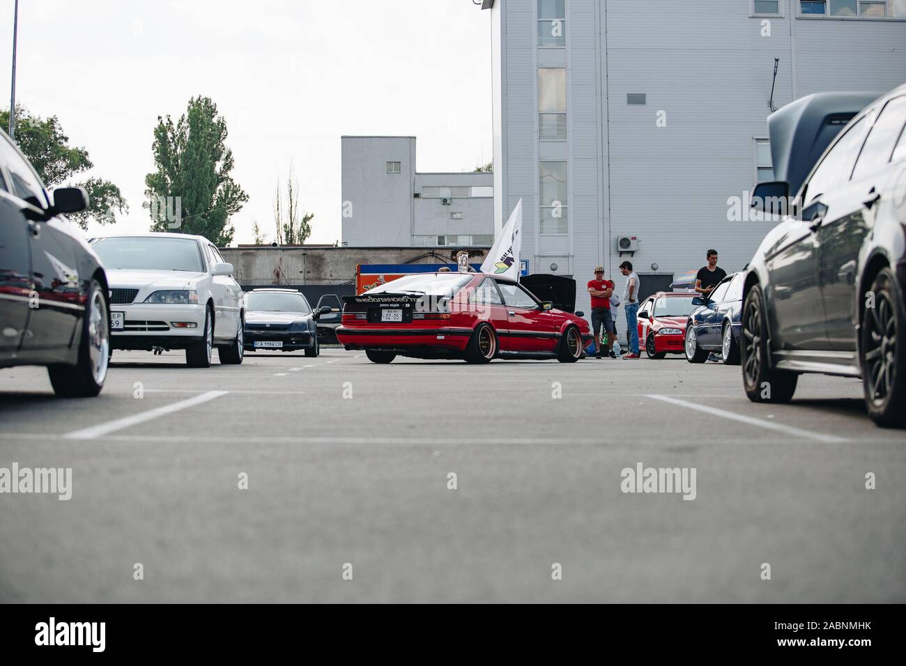KYIV-28 JULY,2019: JDM car show outdoor.Tuned Japanese drift cars expo ...