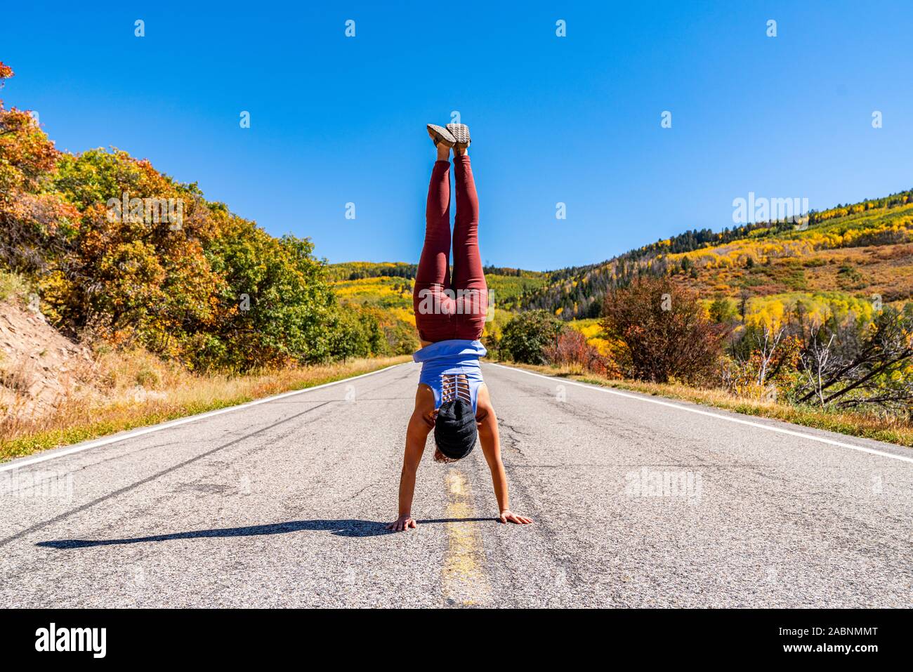 Beautiful Woman Doing Handstands at The Black Canyon Of the Gunnison ...