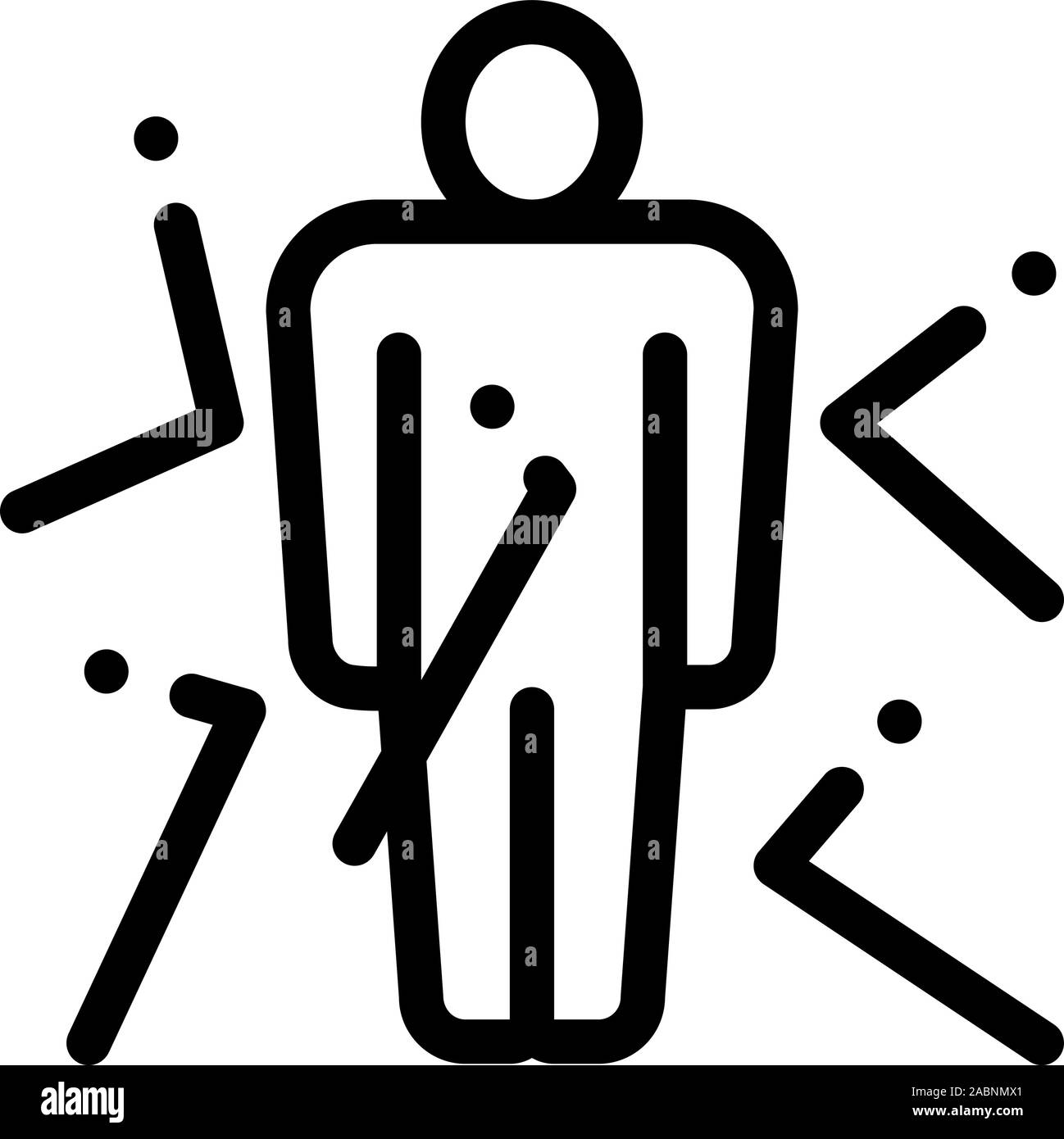 Bulletproof Person Man Icon Vector Outline Illustration Stock Vector ...
